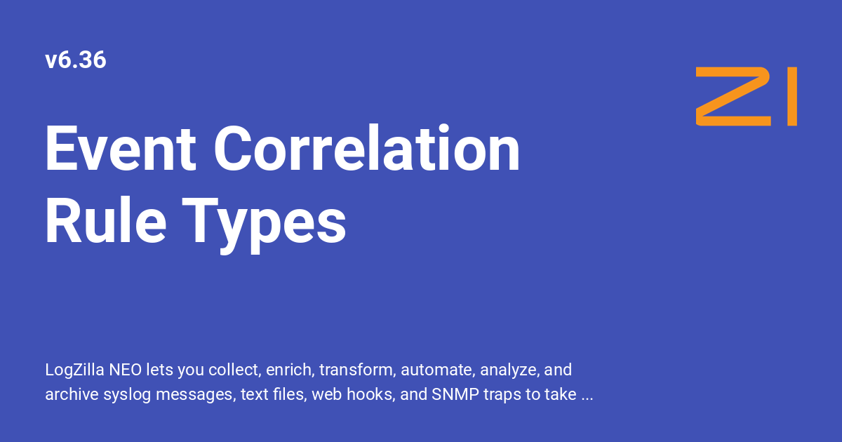 Event Correlation Rule Types V6 33 6
